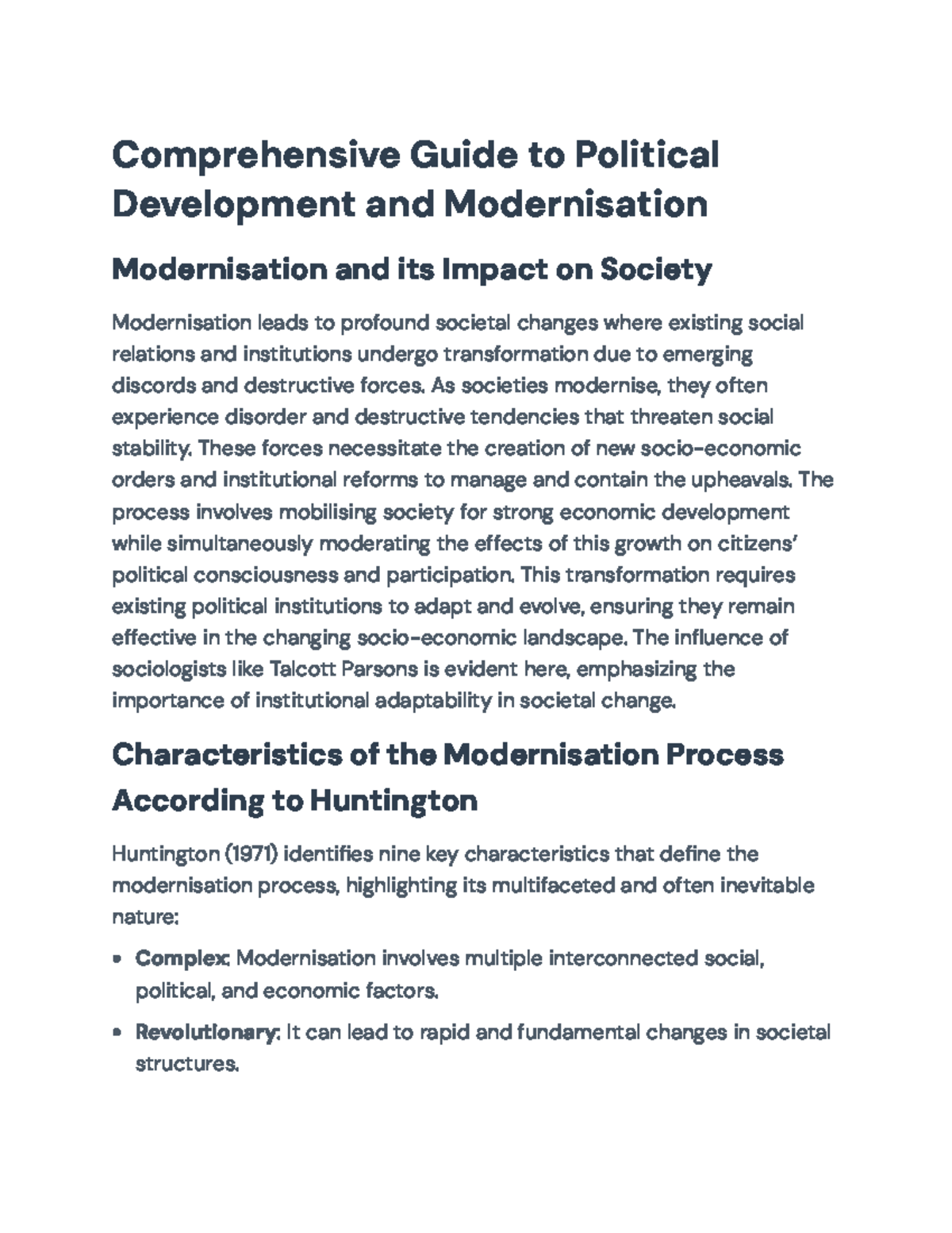 Comprehensive Guide to Political Development & Modernization Theory ...