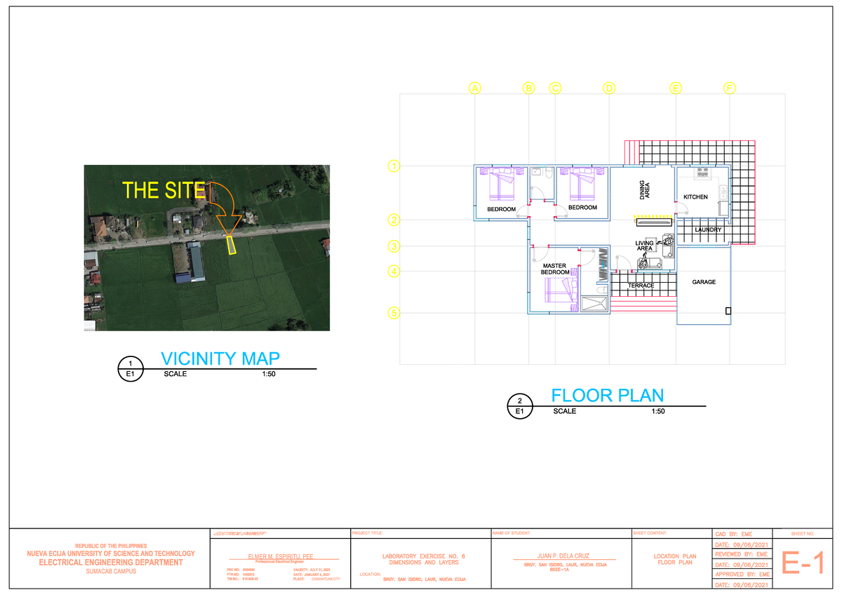 FLOOR PLAN Sample Residential Electrical PLAN - Bachelor of Science in ...