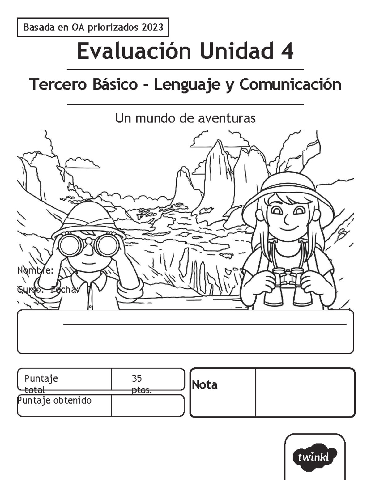 Evaluación Unidad 4 Tercero Básico Lenguaje y Comunicación: Un Mundo de ...