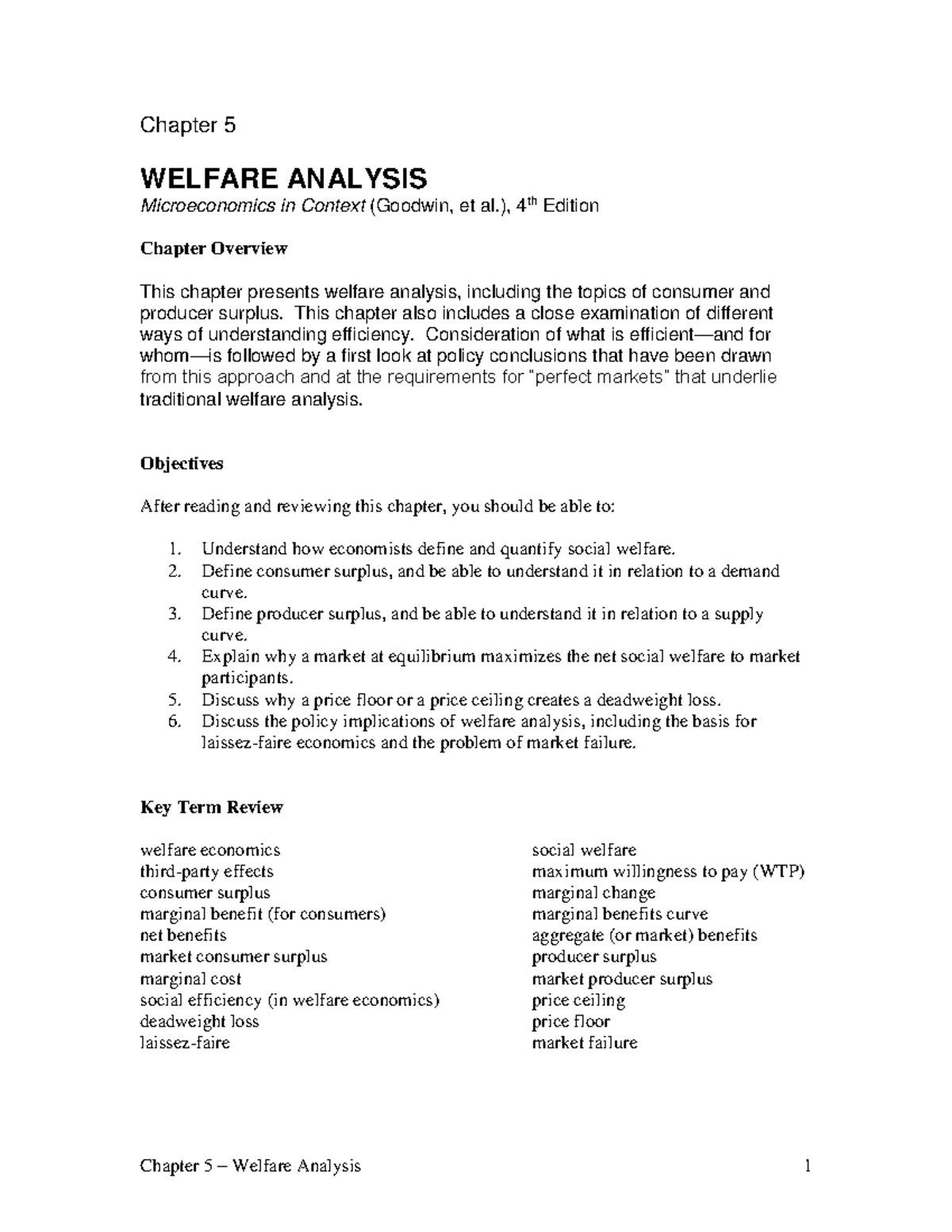 MIC BU - Chapter 5 Welfare Analysis Notes - Studocu