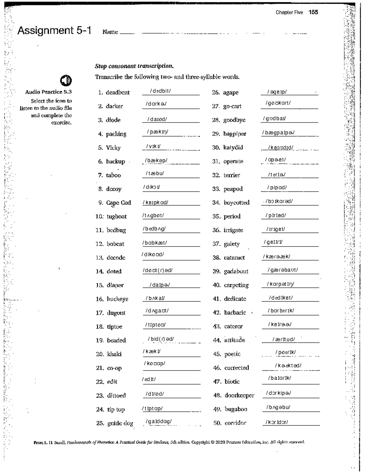 Assignment 5-2: Stop, Nasal, Fricative, and Affricate Consonant ...