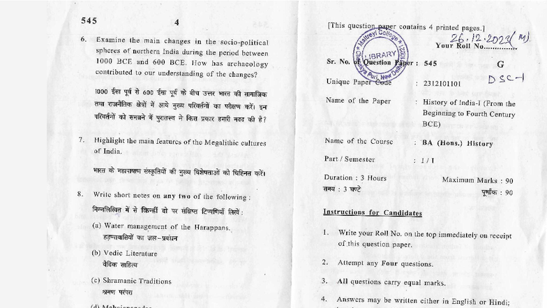 545 4 History of India I: Changes in Northern India (BCE-600) - Studocu