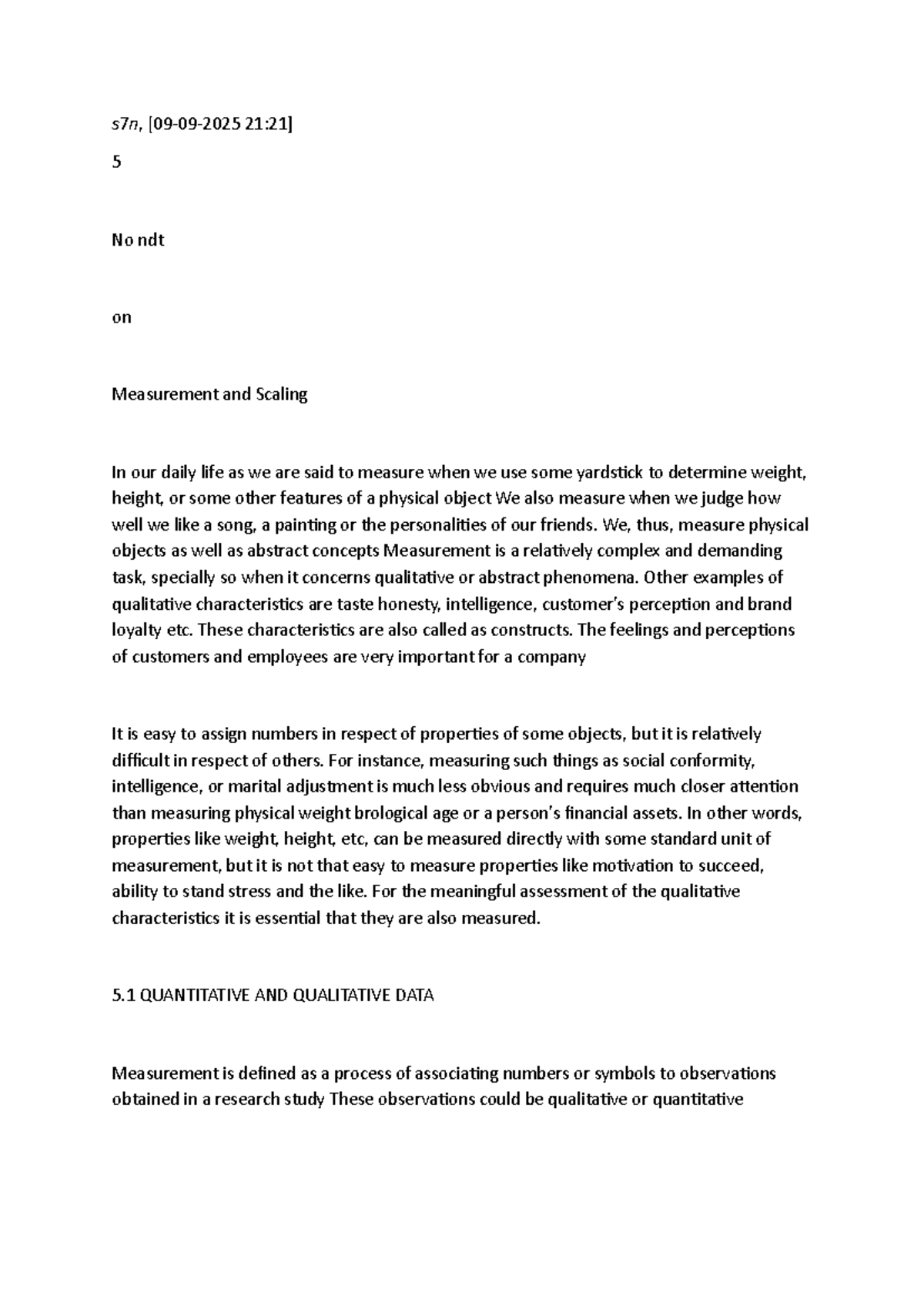 Measurement and Scaling in Research Methodology (Chapter 5) - Studocu