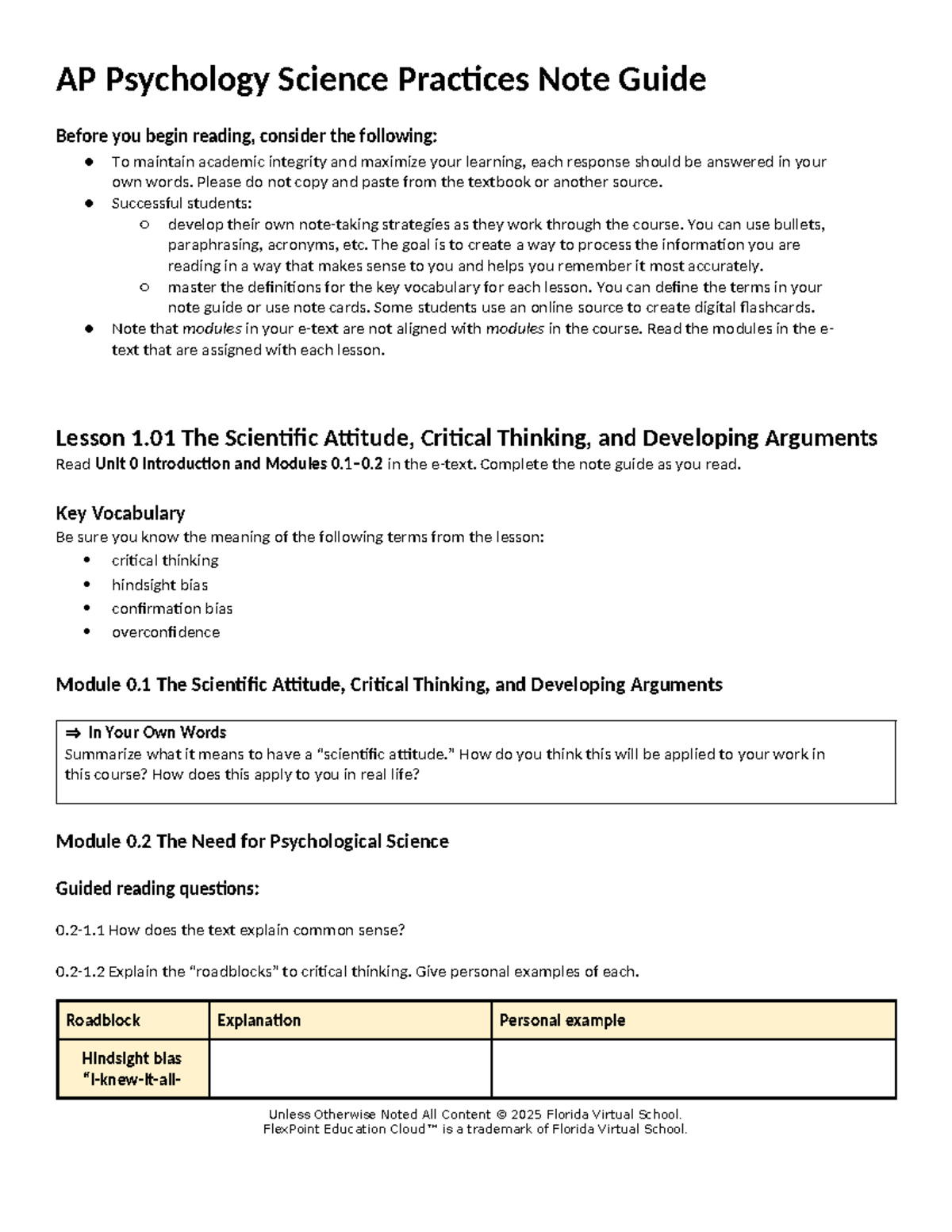 AP Psychology (AP) Science Practices Note Guide - Studocu