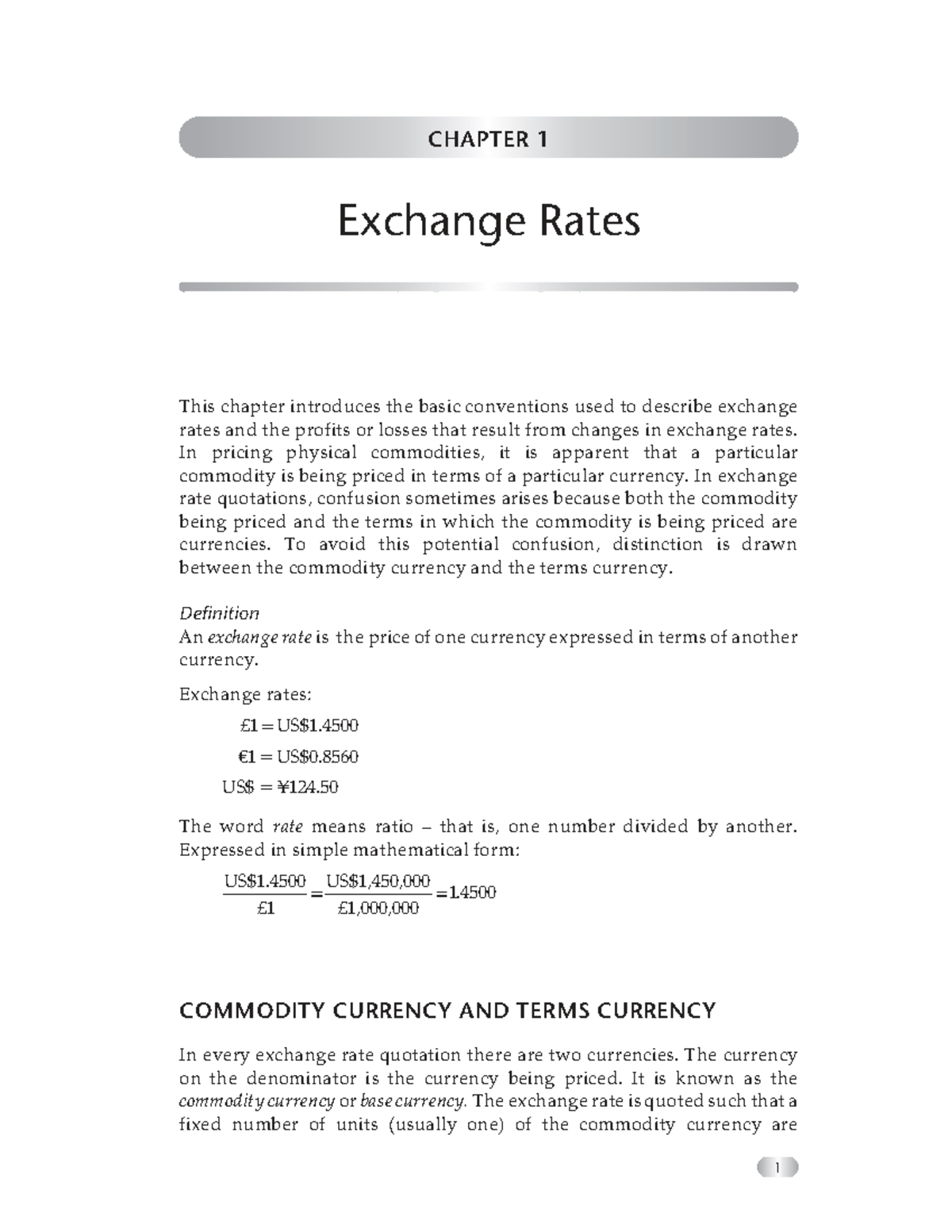 CHAPTER 1: Understanding Exchange Rates in Foreign Exchange Management ...