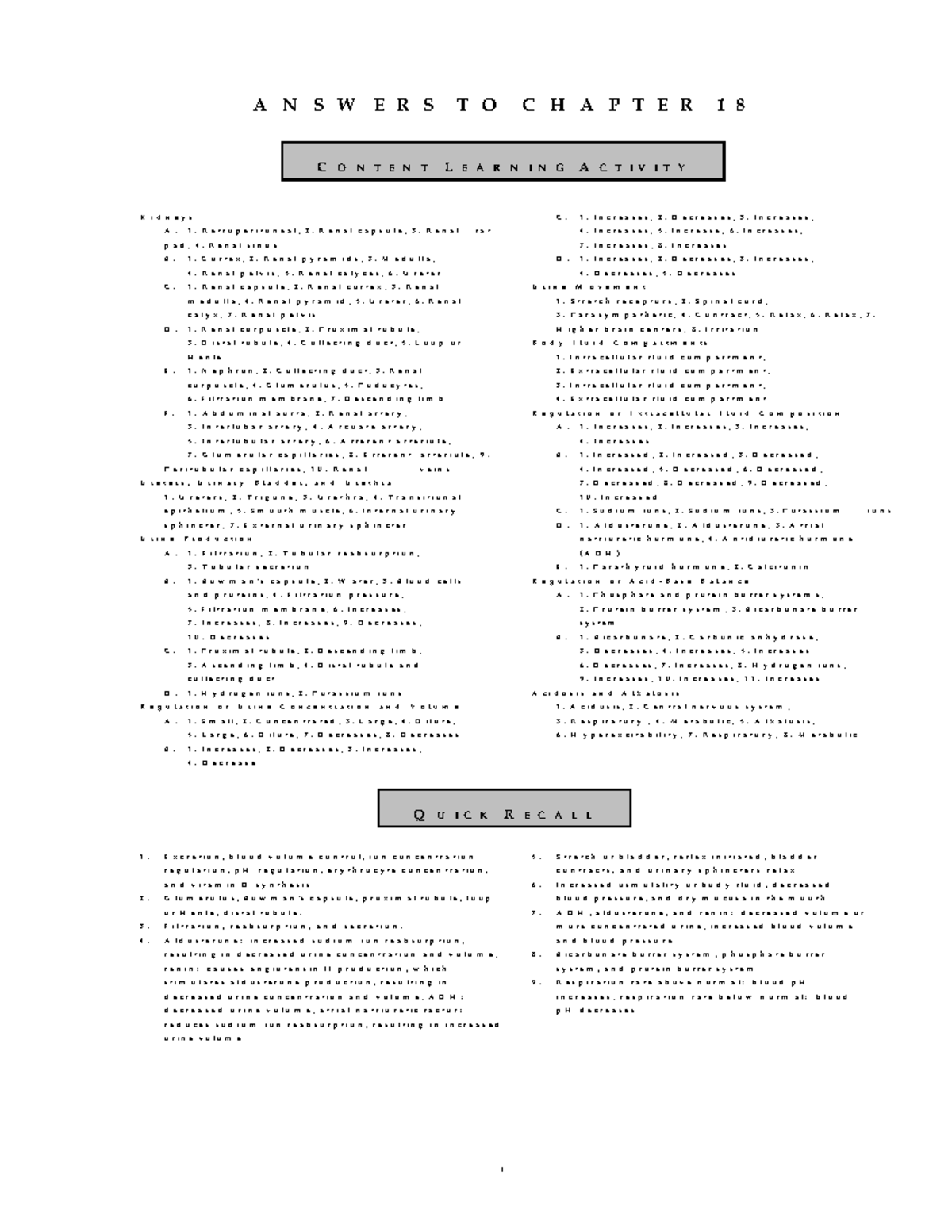 Regulatory Mechanisms of Urine Production and Fluid Balance - Chapter 18 Answers - Studocu