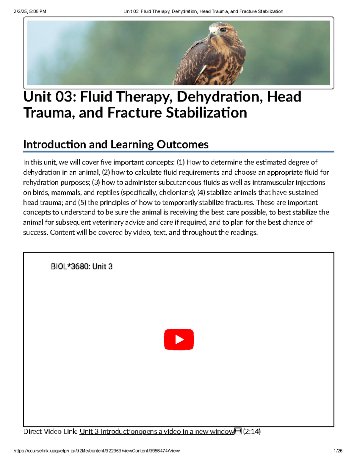 Unit 03: Fluid Therapy, Dehydration, Head Trauma & Fracture ...