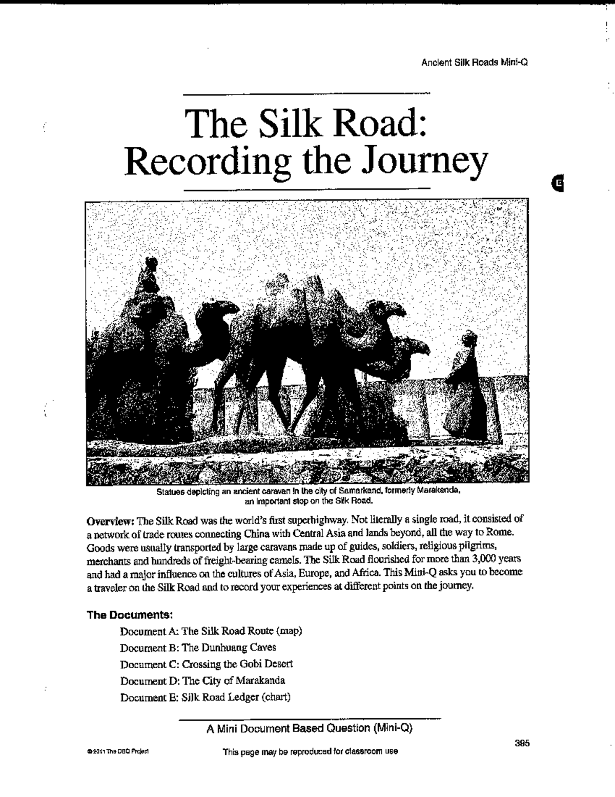 Silk Road DBQ Assignment: Journey Through Time and Trade - Studocu