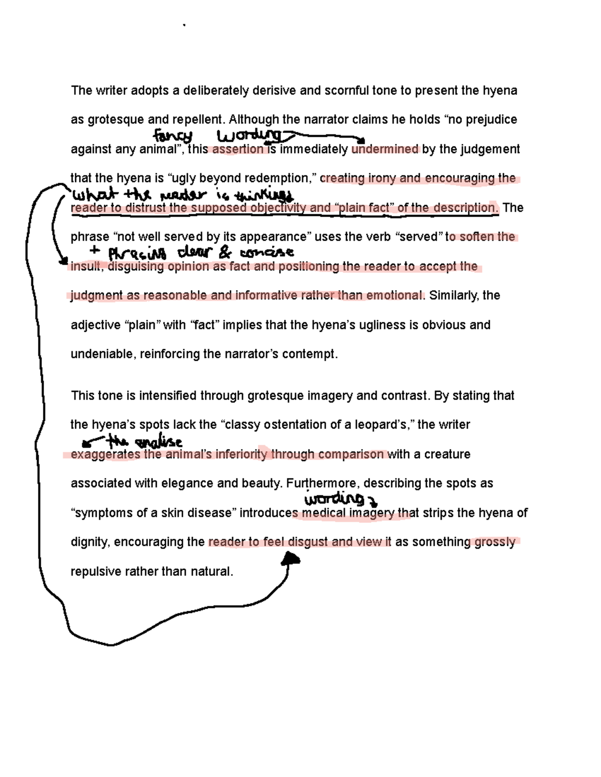 Model Answer Annotation: Analyzing Tone and Imagery in Hyena ...