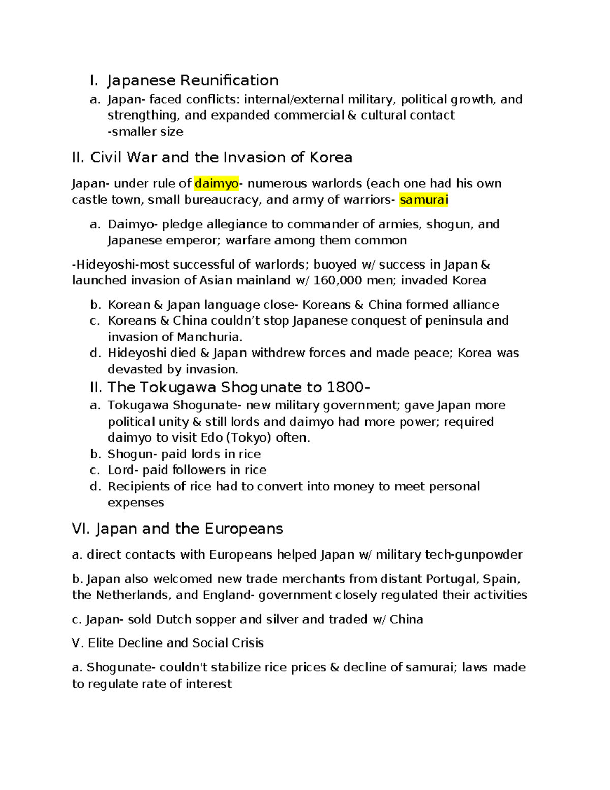 Japanese Reunification - I. Japanese Reunification a. Japan- faced ...