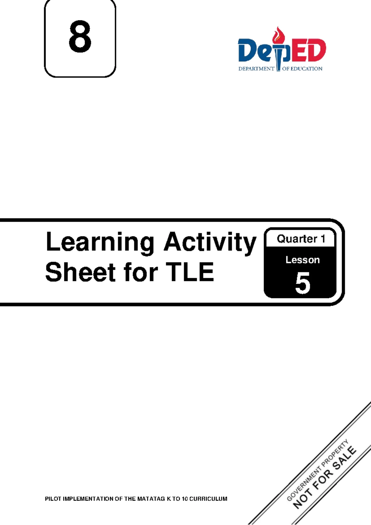 Q1 LAS TLE 8: Learning Activity Sheet for MATATAG Curriculum Week 2 ...