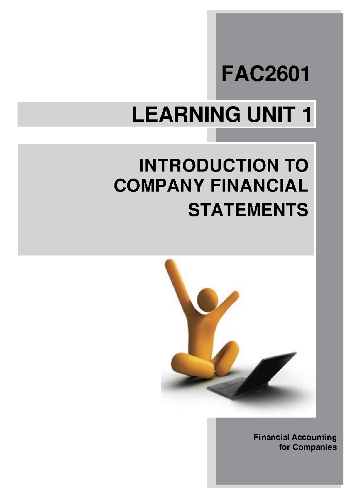 FAC2601 Lesson 1: Introduction to Company Financial Statements - Studocu
