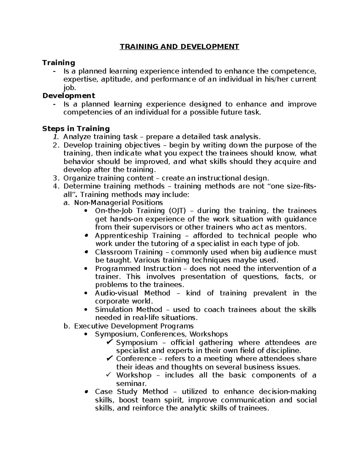 Training and Development: Enhancing Skills for Current and Future Roles ...