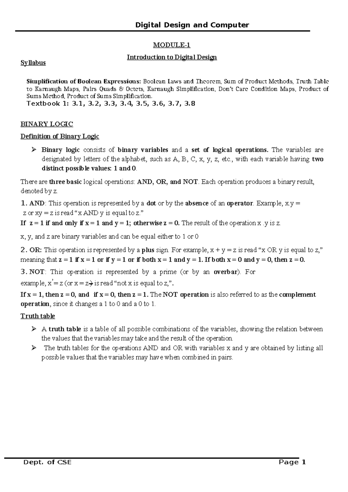 Digital Design and Computer Organization (BCS302) Syllabus Overview ...