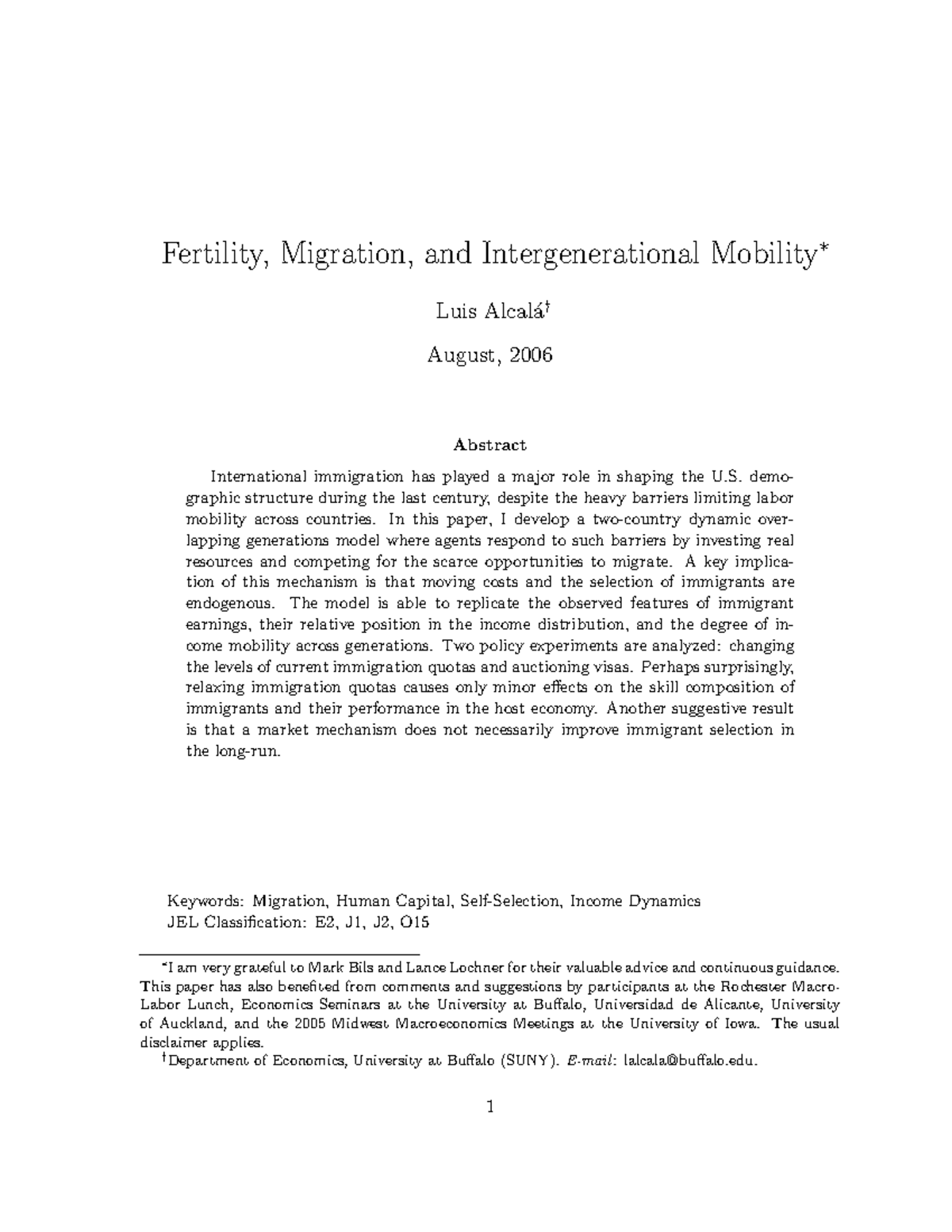 Fertility, Migration, and Intergenerational Dynamics: A Model Analysis - Studocu