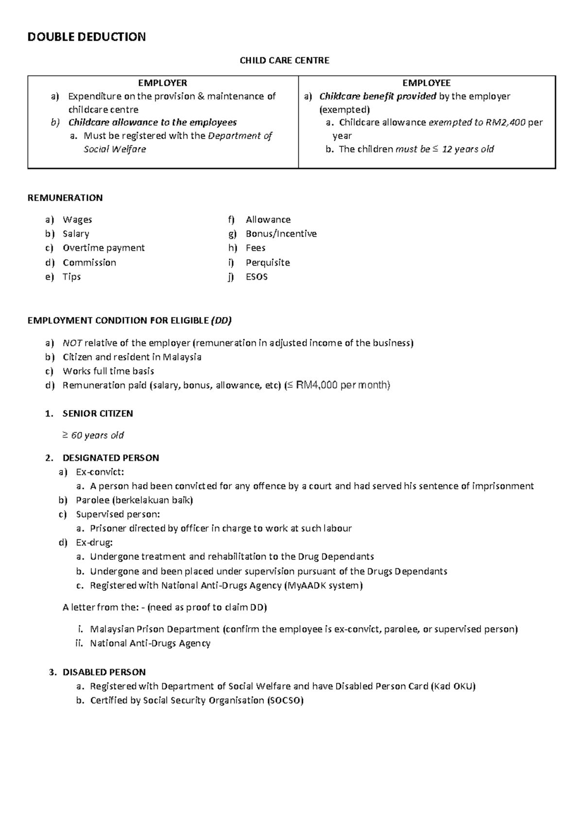 Double Deduction: Guidelines for Employers and Employees in Malaysia ...