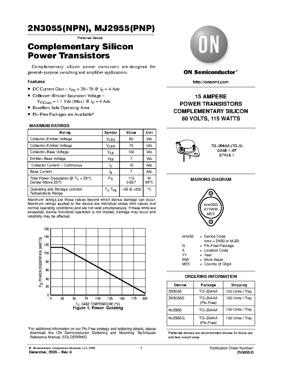 2N3055(NPN) & MJ2955(PNP) Power Transistors Lecture Notes - Studocu