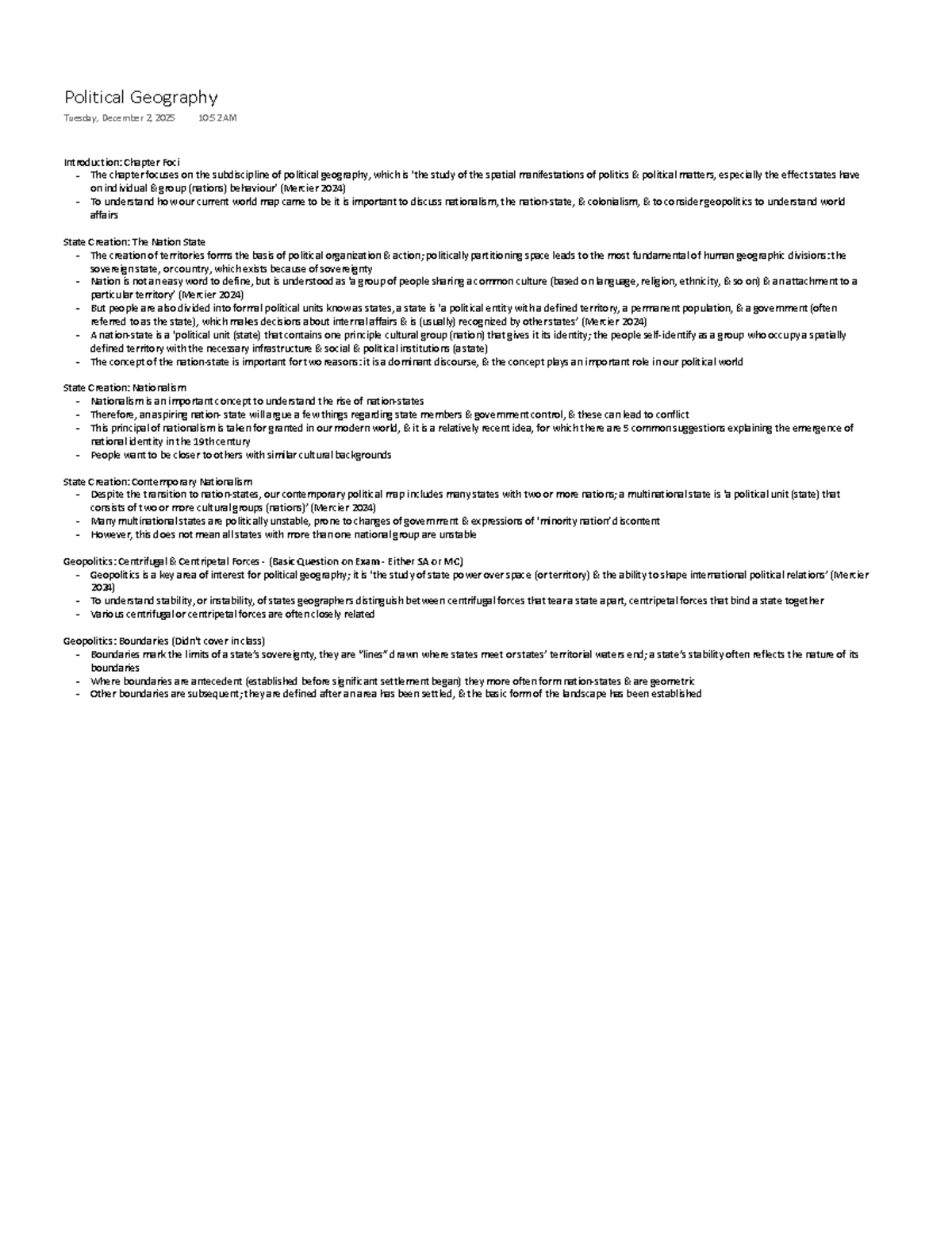 Chapter 11 - Political Geography: Nationalism and Geopolitics Insights ...