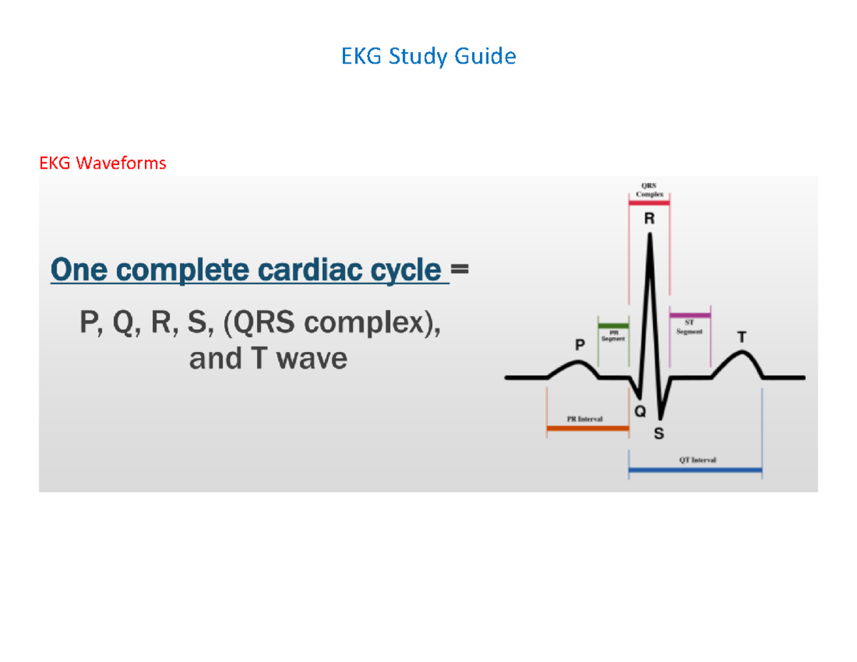 EKG Study Guide: Understanding Cardiac Rhythms and Arrhythmias - Studocu