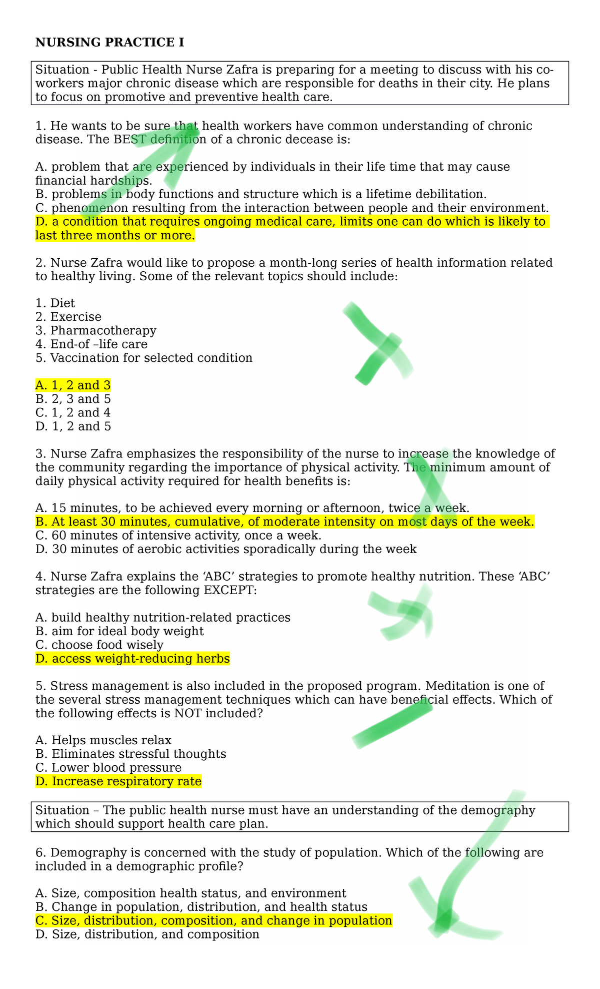 NURSING PRACTICE I: Chronic Disease Management and Public Health ...