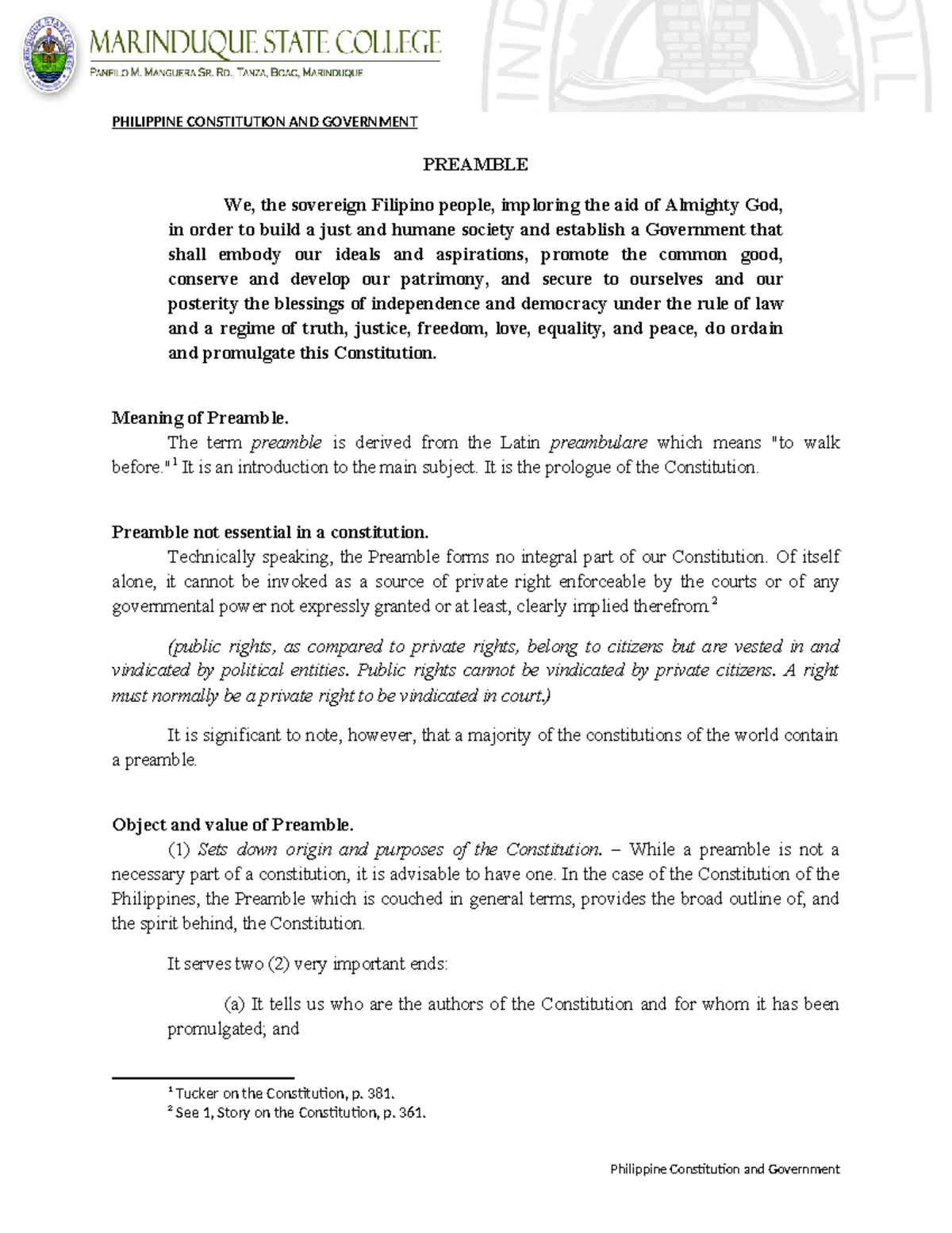 PHIL 101: Understanding the Preamble of the Philippine Constitution ...