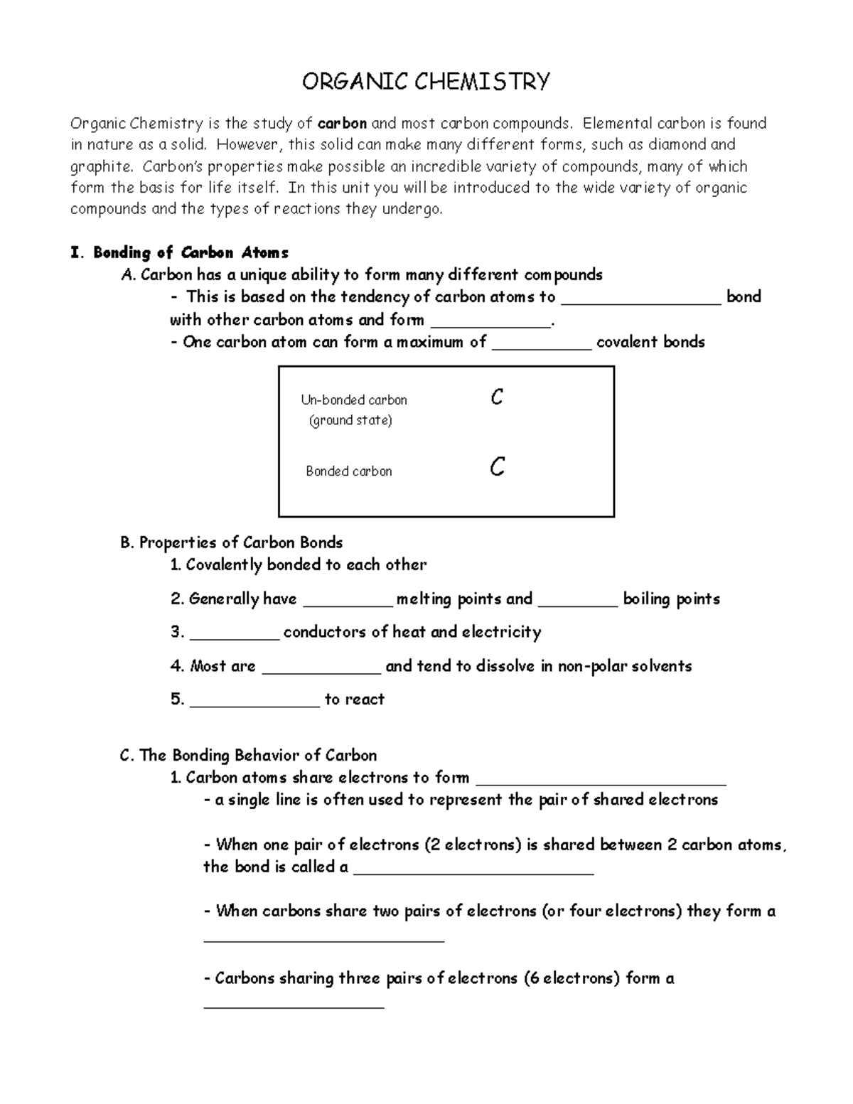 10 Organic Class Notes Practice - ORGANIC CHEMISTRY Organic Chemistry ...