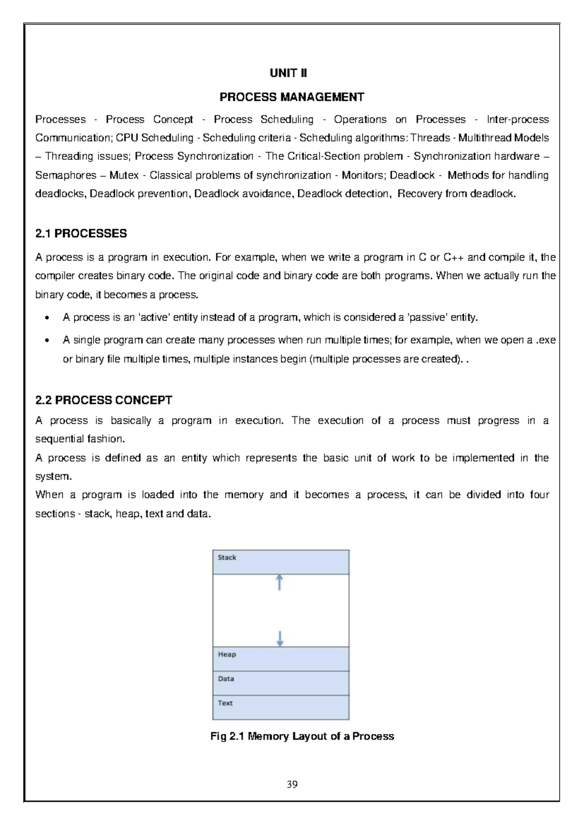 OS UNIT II - PROCESS MANAGEMENT: Concepts, Scheduling & Synchronization ...