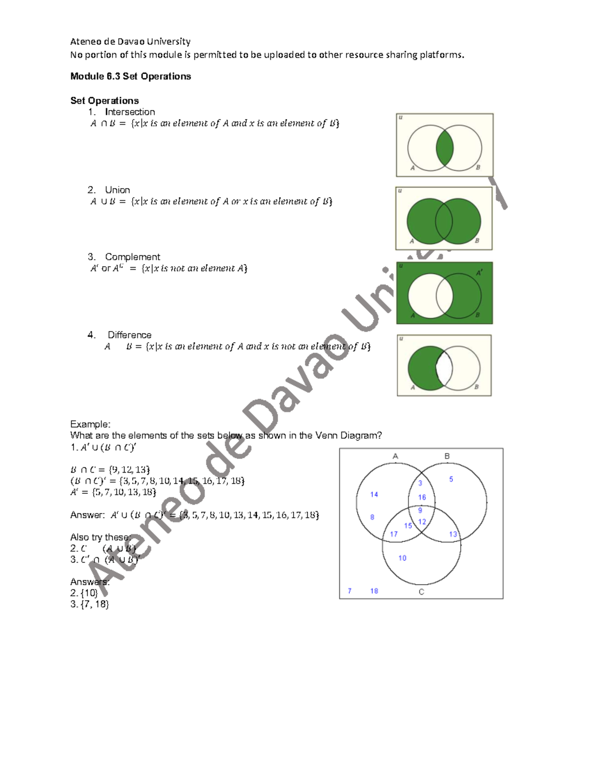 Module 6.3: Set Operations Overview and Examples - Studocu