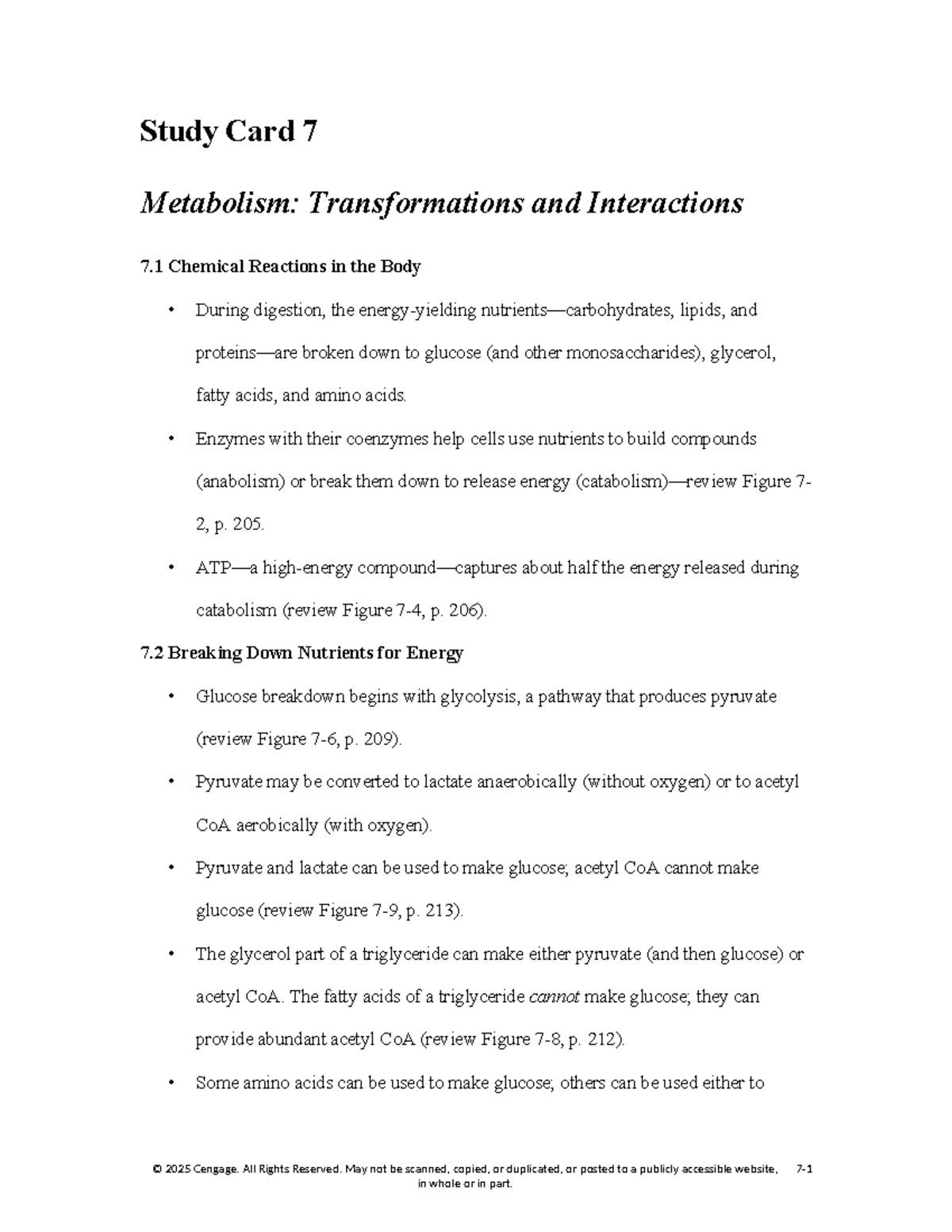 UN3Ce SC 07 - Metabolism: Chemical Reactions & Energy Balance - Studocu