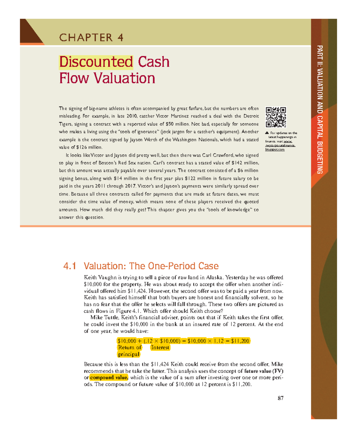 Chapter-4 Discounted-Cash-Flow-Valuation - 87 CHAPTER 4 Discounted Cash Flow Valuation The ...