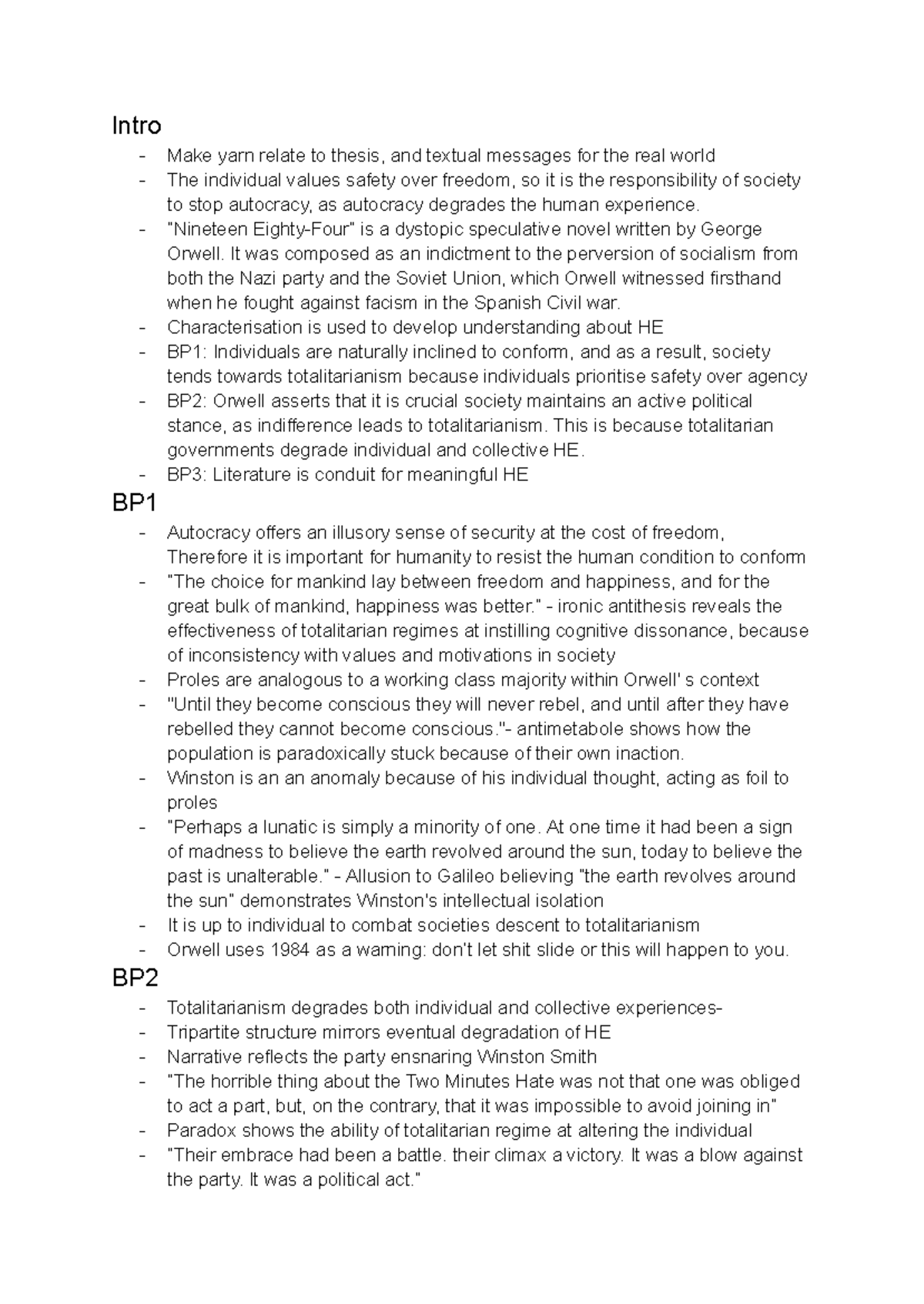 Common Module: 1984 Essay Analysis on Totalitarianism and Human ...