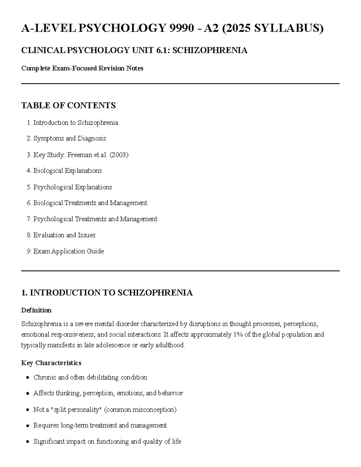 PSYCHOLOGY A2 (2025 SYLLABUS) CLINICAL PSYCHOLOGY UNIT 6.1 ...