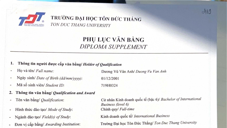 Diploma Supplement for Bachelor of International Business - 2169 - Studocu