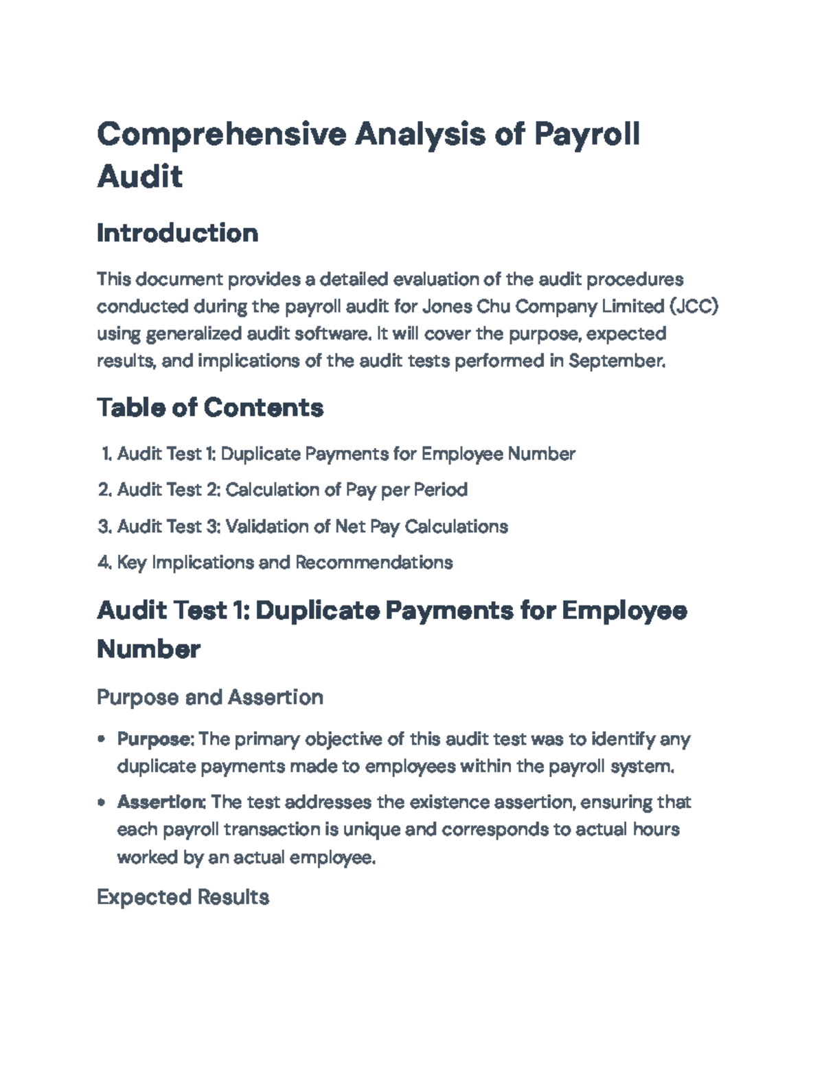 JCC Payroll Audit Report - Comprehensive Analysis & Recommendations ...