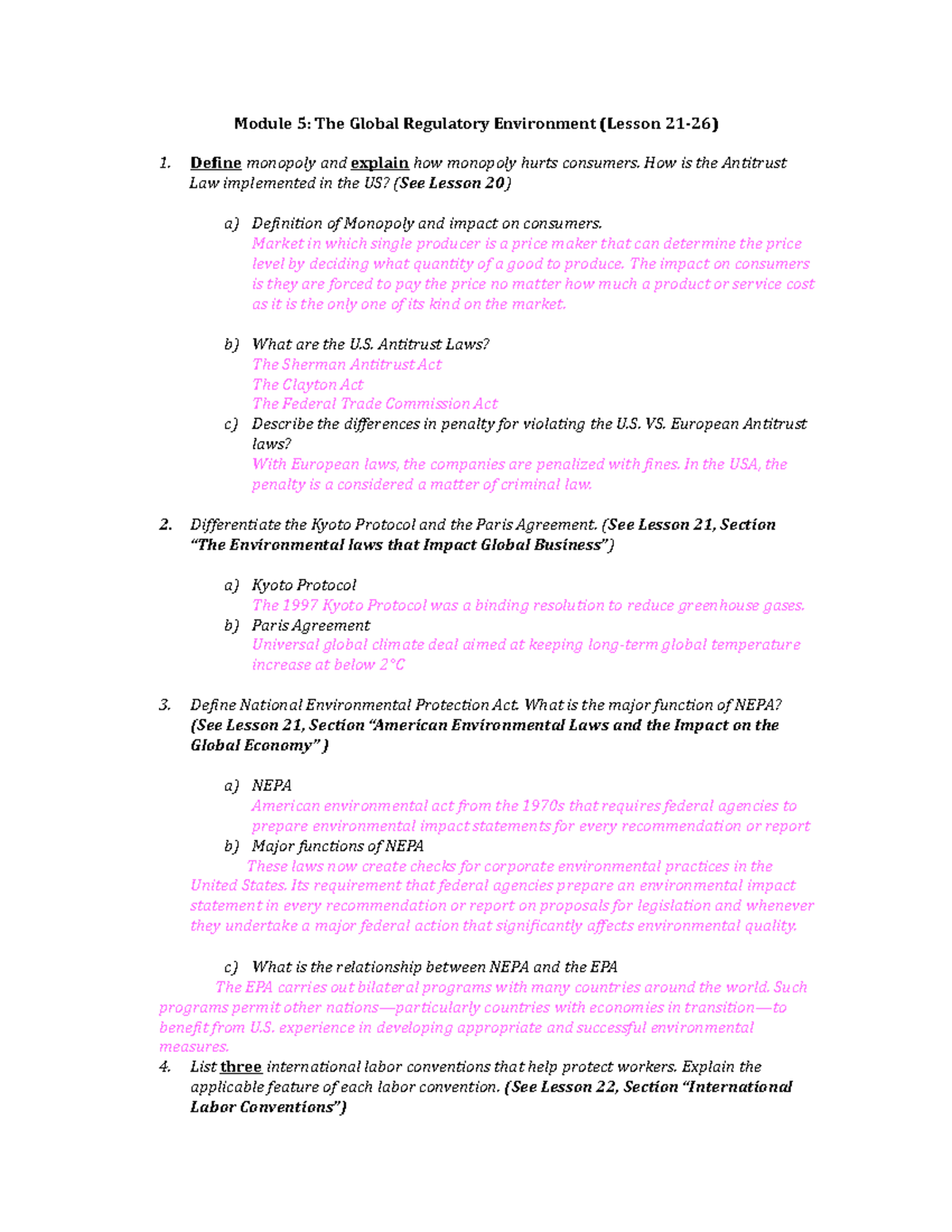 Module 5 Enhanced Study Guide Completed - Module 5: The Global ...