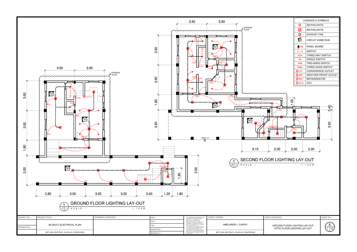As-Built Electrical Plan for #57 San Antonio, Guagua, Pampanga - Studocu