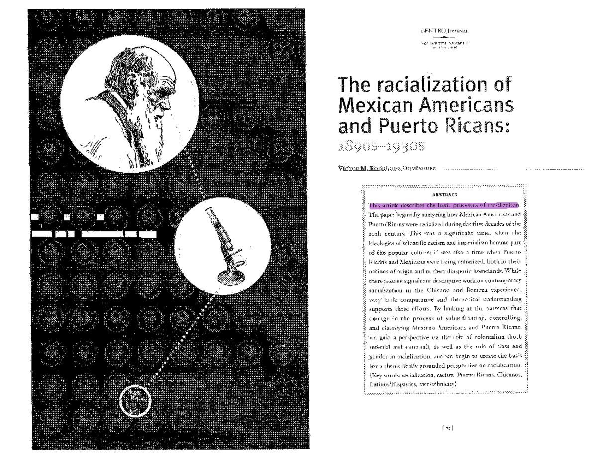 Final Exam Study Notes: Racialization of Mexican Americans & Puerto ...