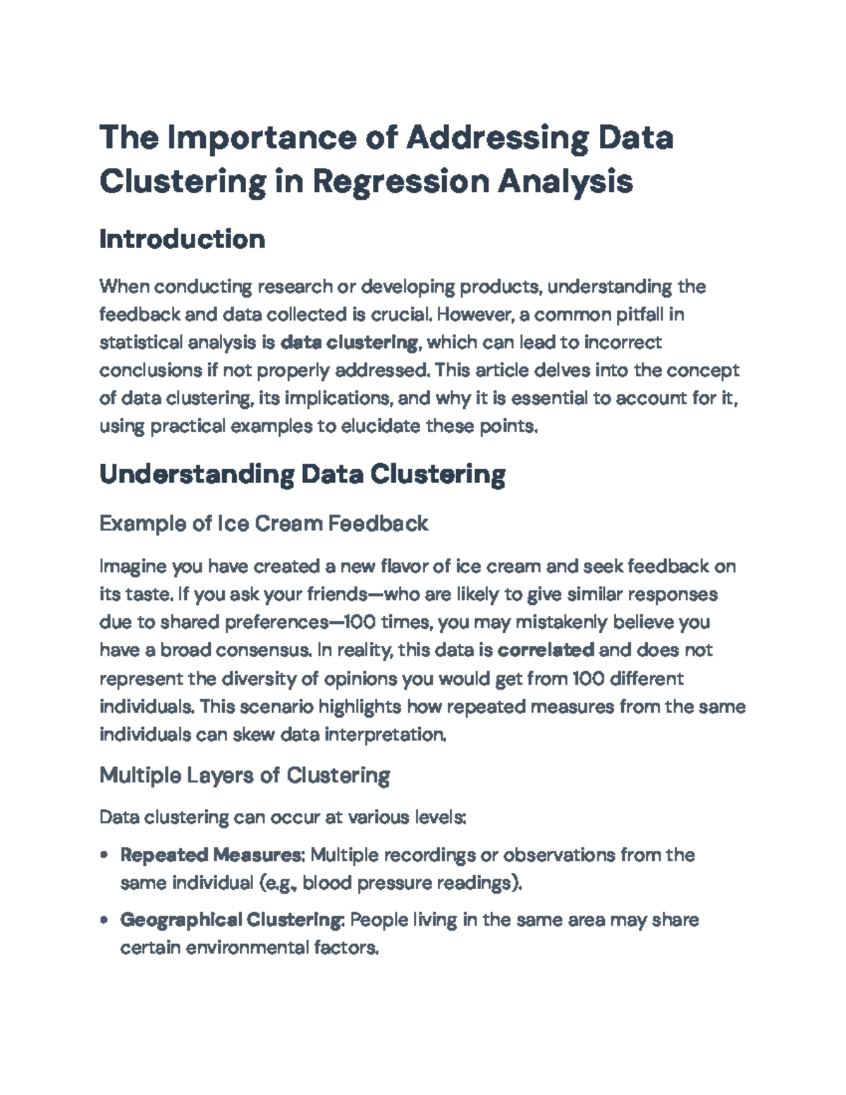 Understanding and Addressing Data Clustering in Regression Analysis ...