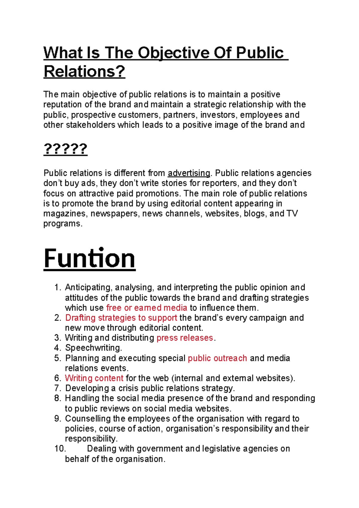 Understanding the Objectives and Functions of Public Relations (PR ...