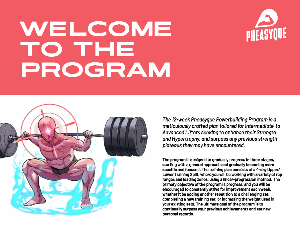 PHEASYQUE 12-Week Powerbuilding Program Overview - Studocu