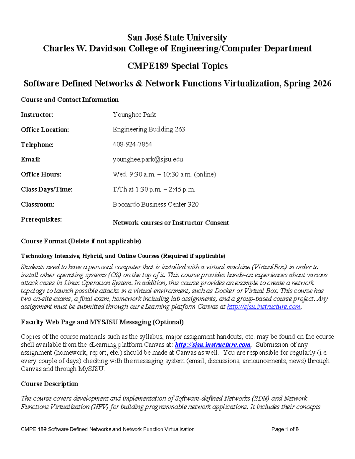 CMPE 189 Spring 2026 Lecture Notes: SDN & NFV Overview - Studocu