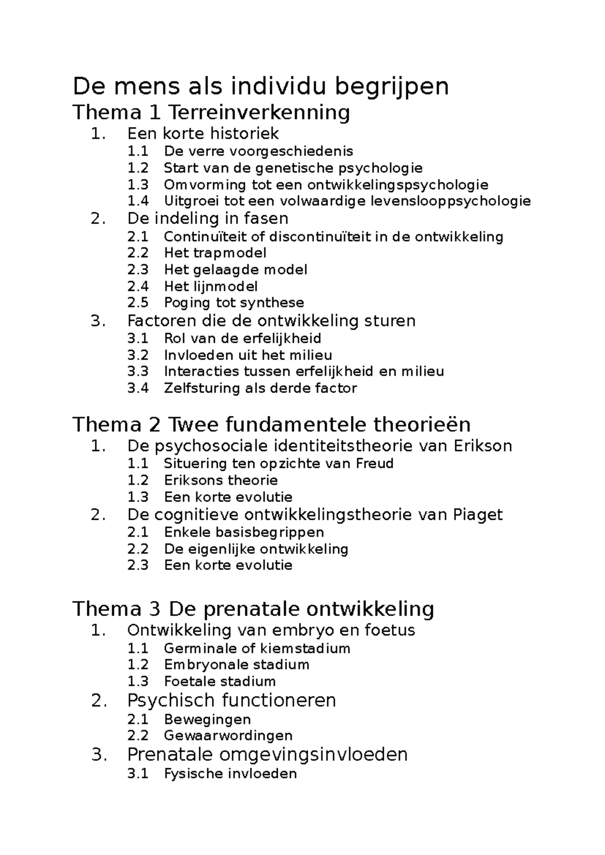 Levenslooppsychologie: Een Inleiding tot Menselijke Ontwikkeling - Studocu