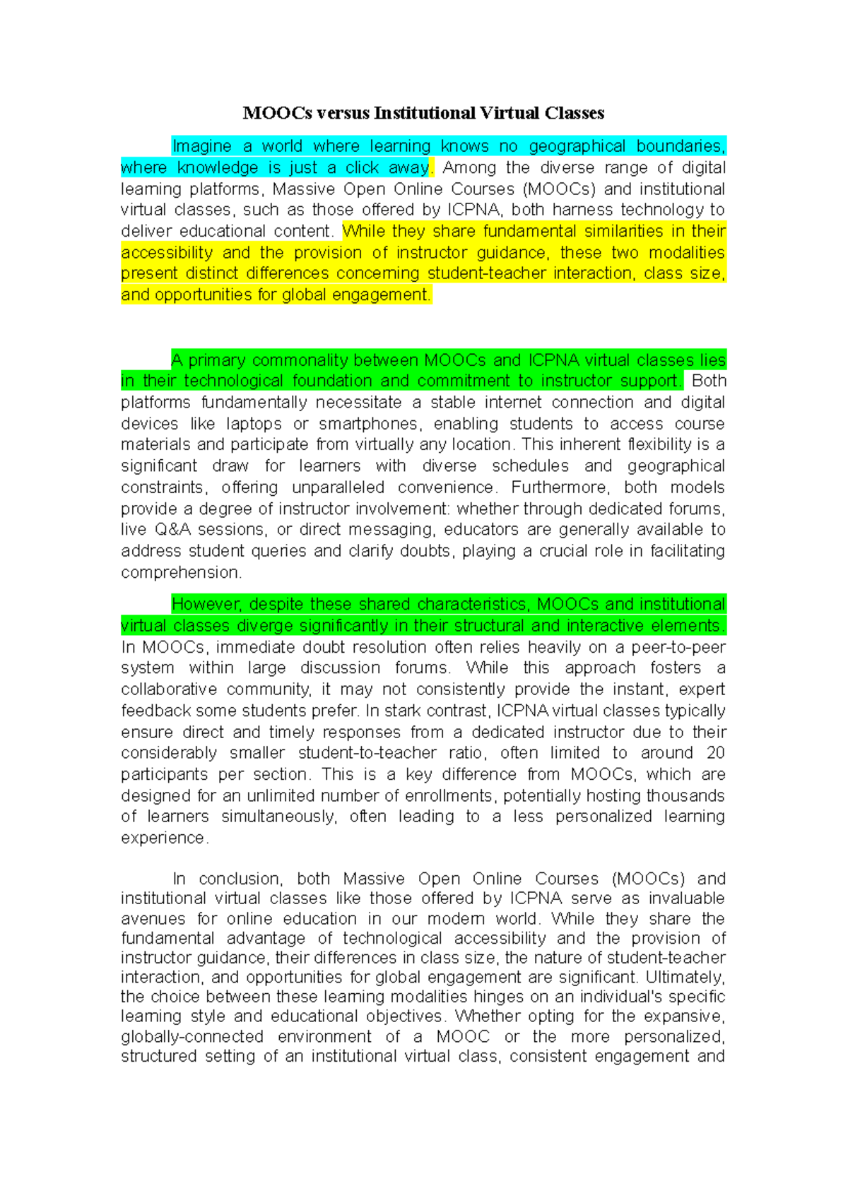 MOOCs vs ICPNA Virtual Classes: A Comparative Study on Online Learning ...