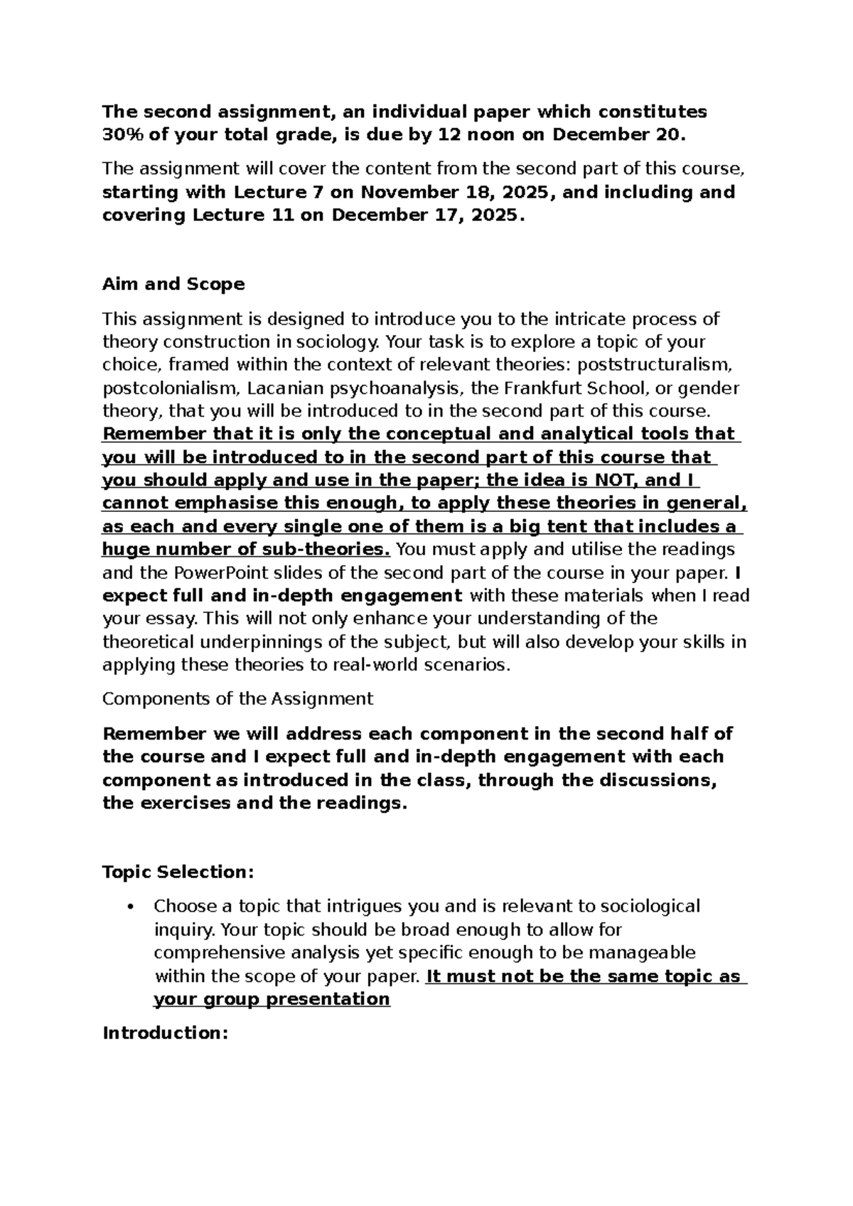 Theory Construction Assignment: SOC 101 - Due Dec 20, 2025 - Studocu