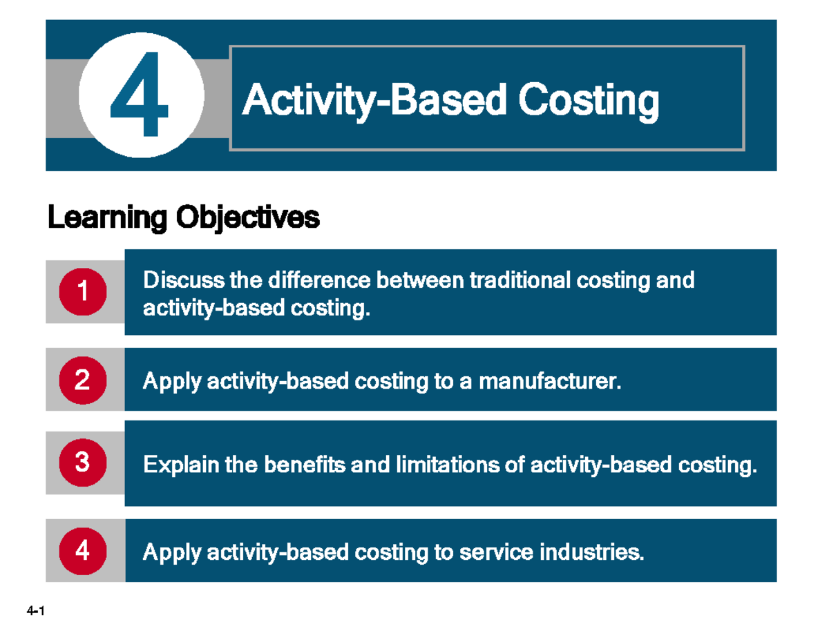 Ch04 - Lecture: Understanding Costing & ABC Applications - Studocu