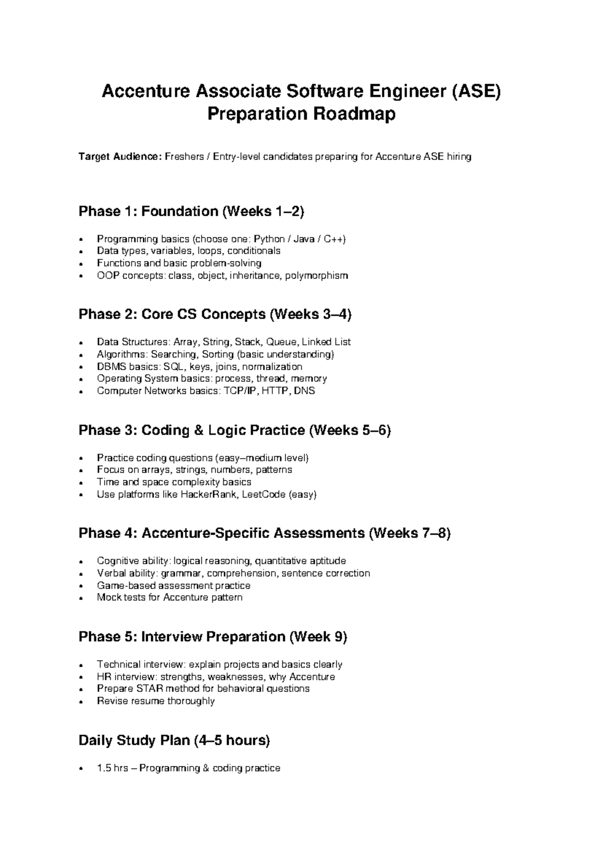 Accenture ASE Preparation Roadmap for Freshers: A Step-by-Step Guide ...