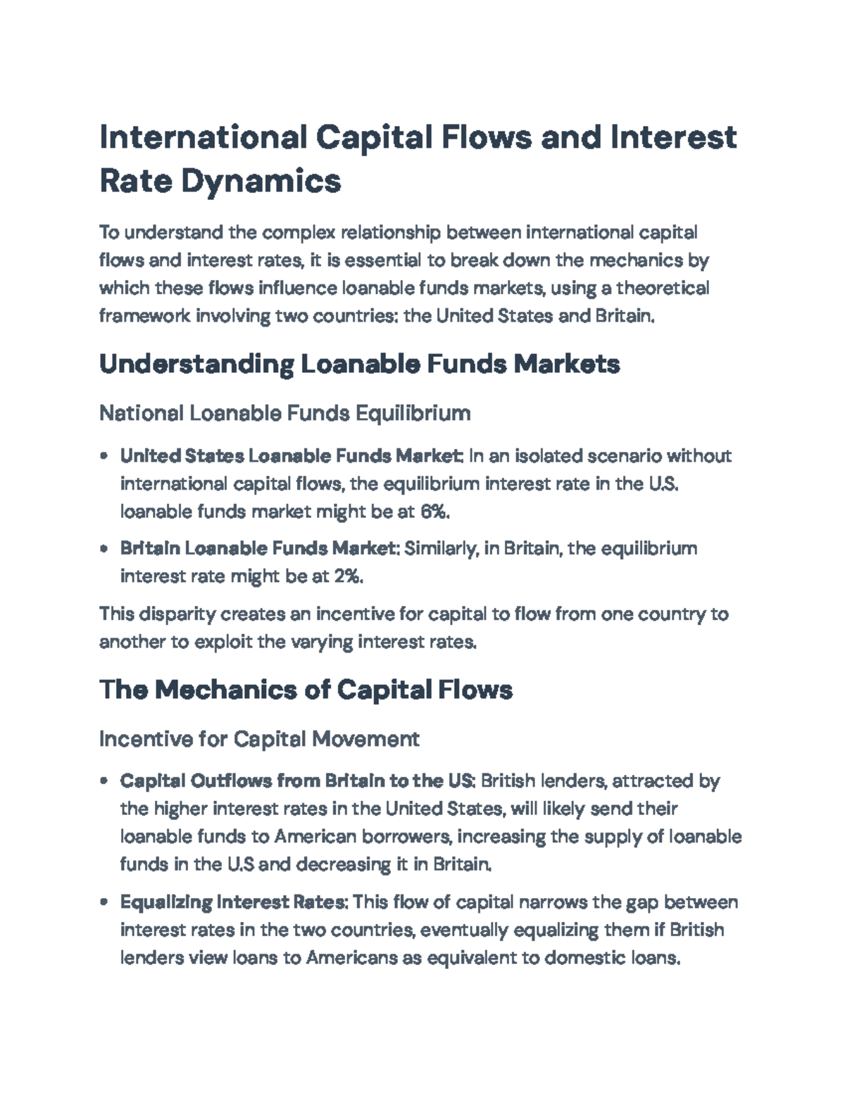 International Capital Flows and Interest Rate Dynamics Analysis ...