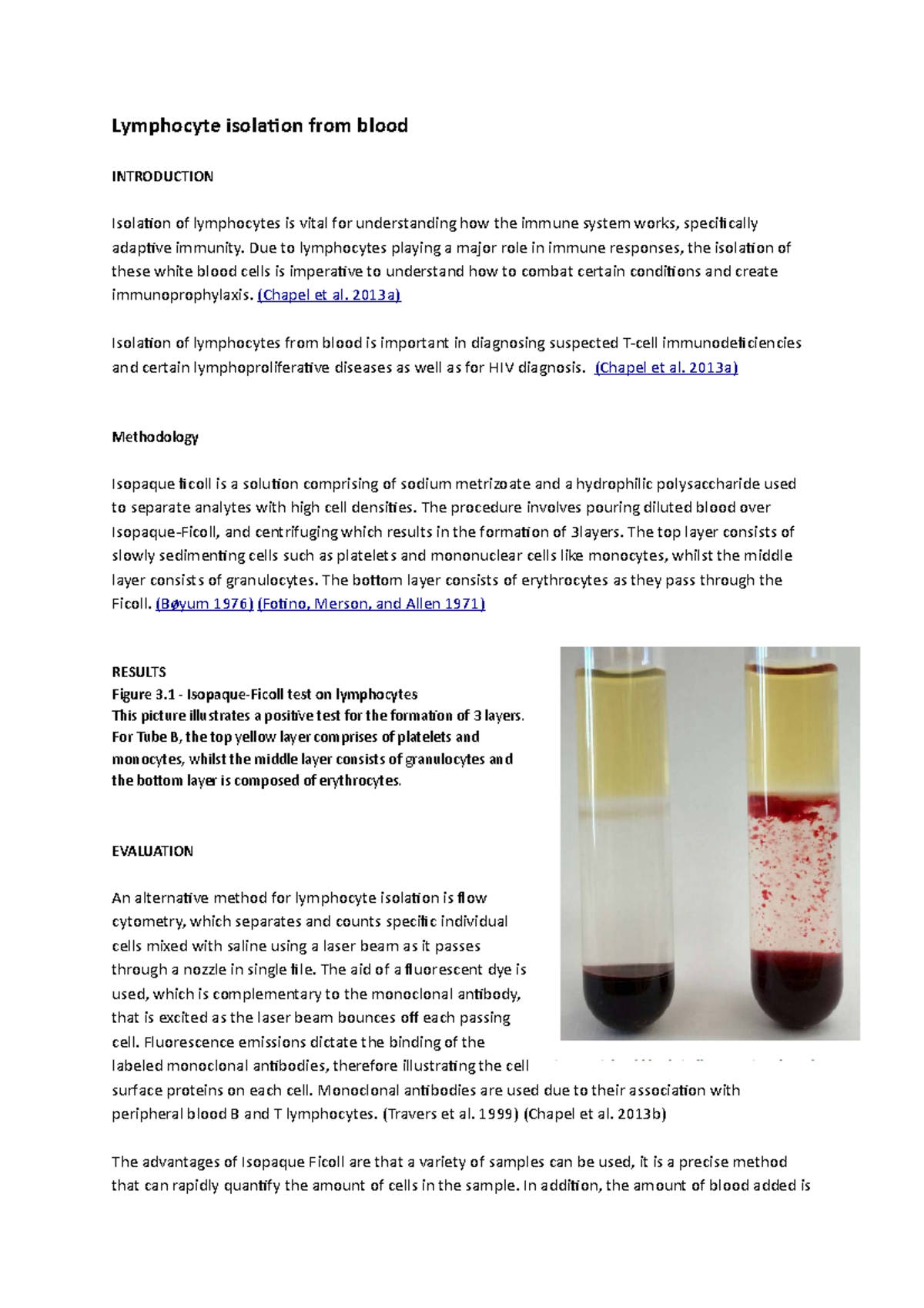 Lymphocyte Isolation Techniques from Blood: Methodologies & Evaluation ...
