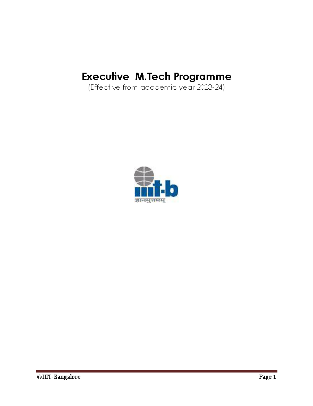 Executive MTech-CSE-v4 - Executive M Programme (Effective from academic year 2023 - 24 ) - Studocu