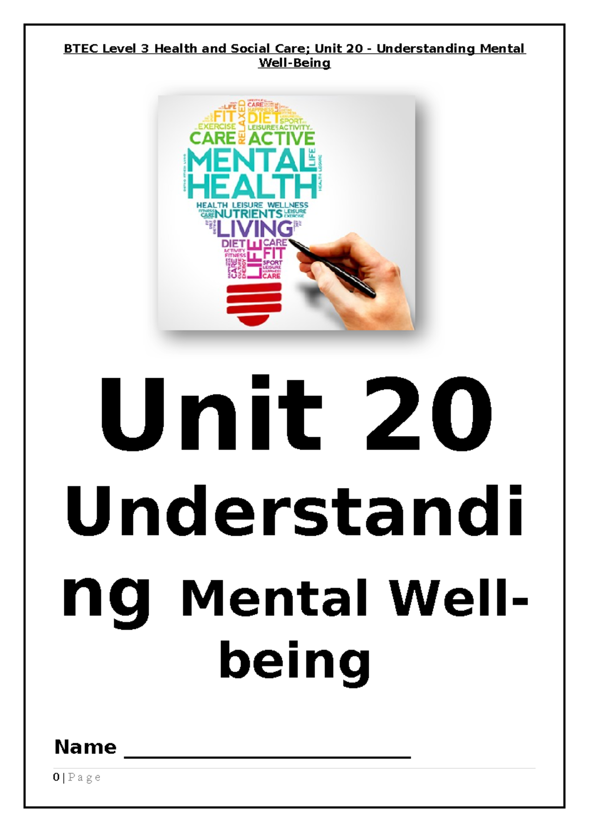 Unit 20: Understanding Mental Well-Being - BTEC Level 3 Health & Social ...